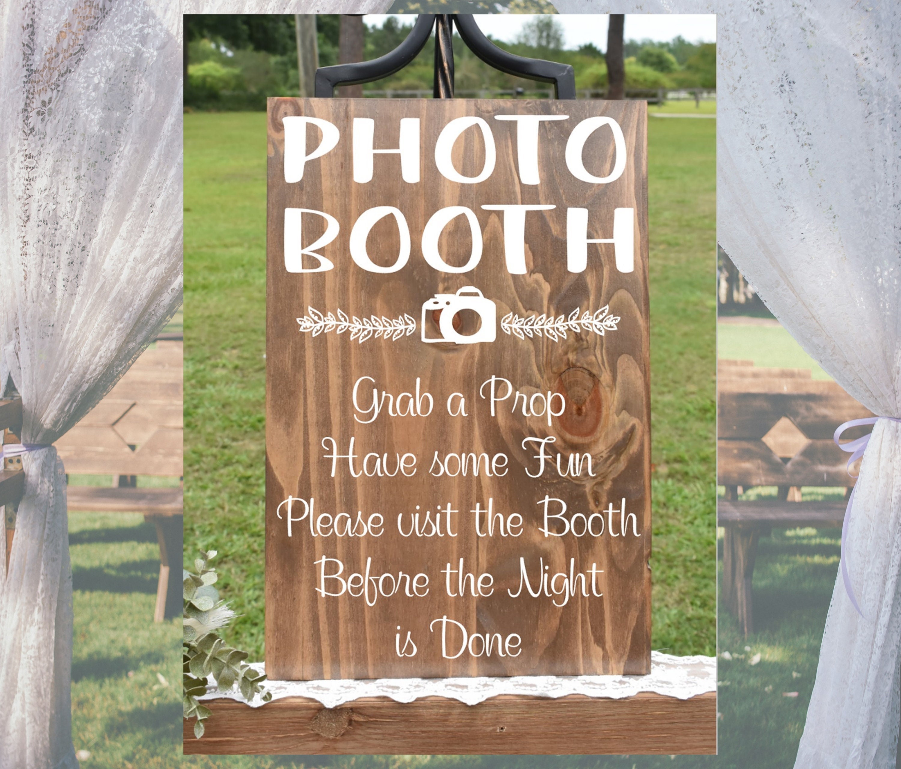 CLASSIC - Photo Booth Style 1 Solid Wood Wedding Sign Stain - Etsy