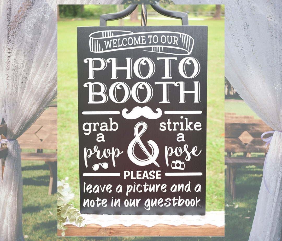 CLASSIC - Photo Booth Chalkboard Style Solid Wood Wedding Sign Black - Etsy