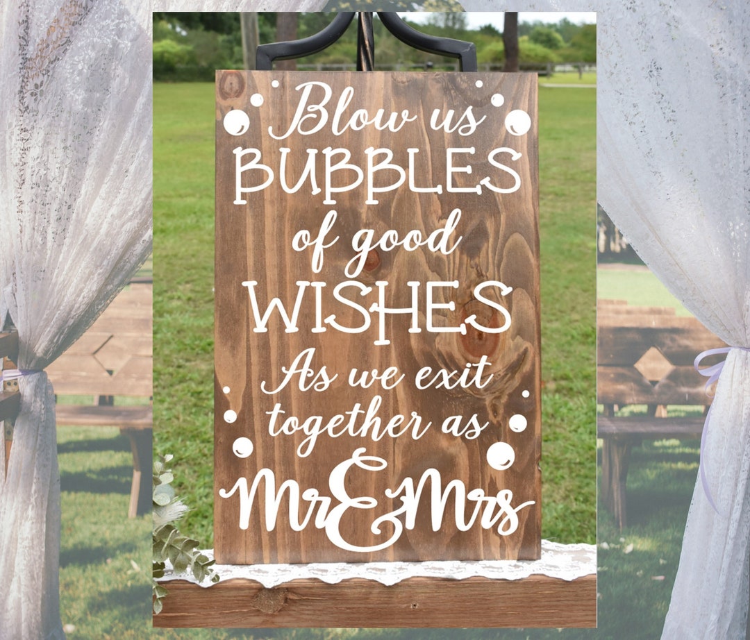 CLASSIC - Bubbles of Wishes Solid Wood Wedding Sign Stain - Etsy