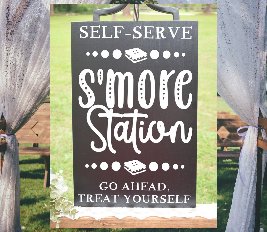 CLASSIC - Smore Station Style 1 Solid Wood Wedding Sign Black - Etsy