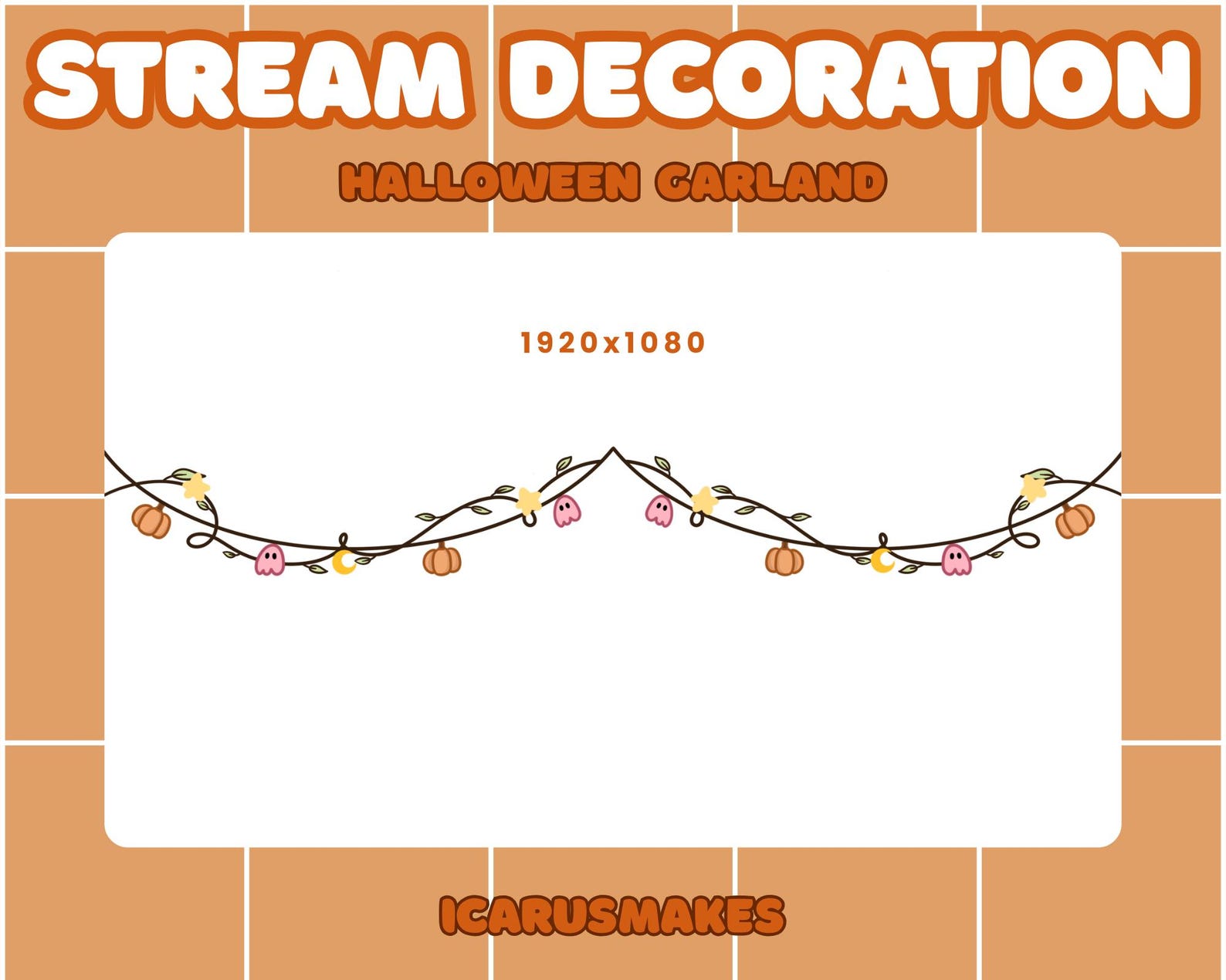 Halloween Pink Ghost Cottagecore Garland for Twitch | String Light ...