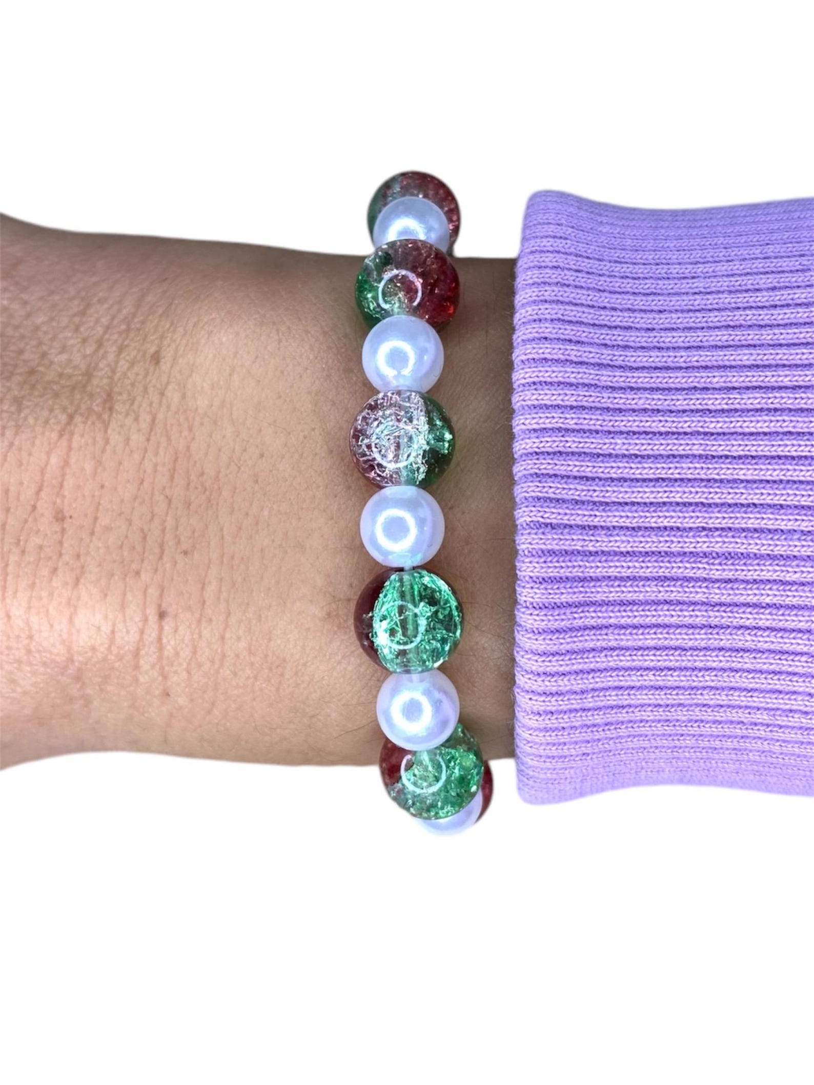 Christmas Clay Bead Bracelet, Christmas Seed Bead Bracelet, Holiday ...