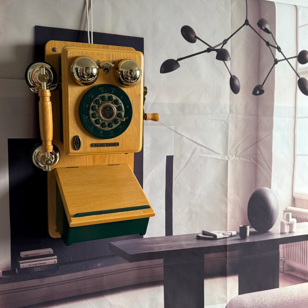 1920s Style Crosley Collector’s Edition Wooden Wall Phone With Note Box ...