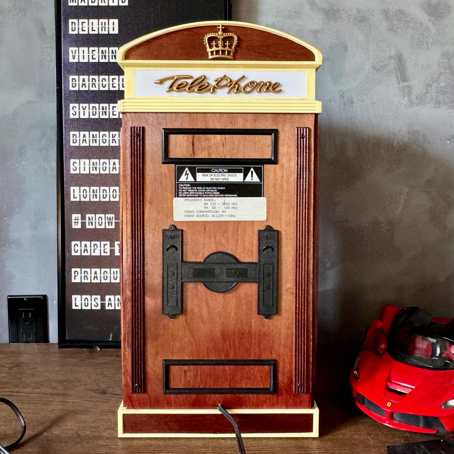 Vintage 1930s Back to the Oldies Telephone Booth AM/FM Classic Lighted ...