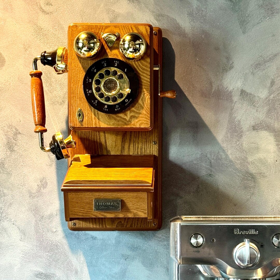 1920s Style Thomas Collector’s Edition Wooden Wall Phone With Note Box ...