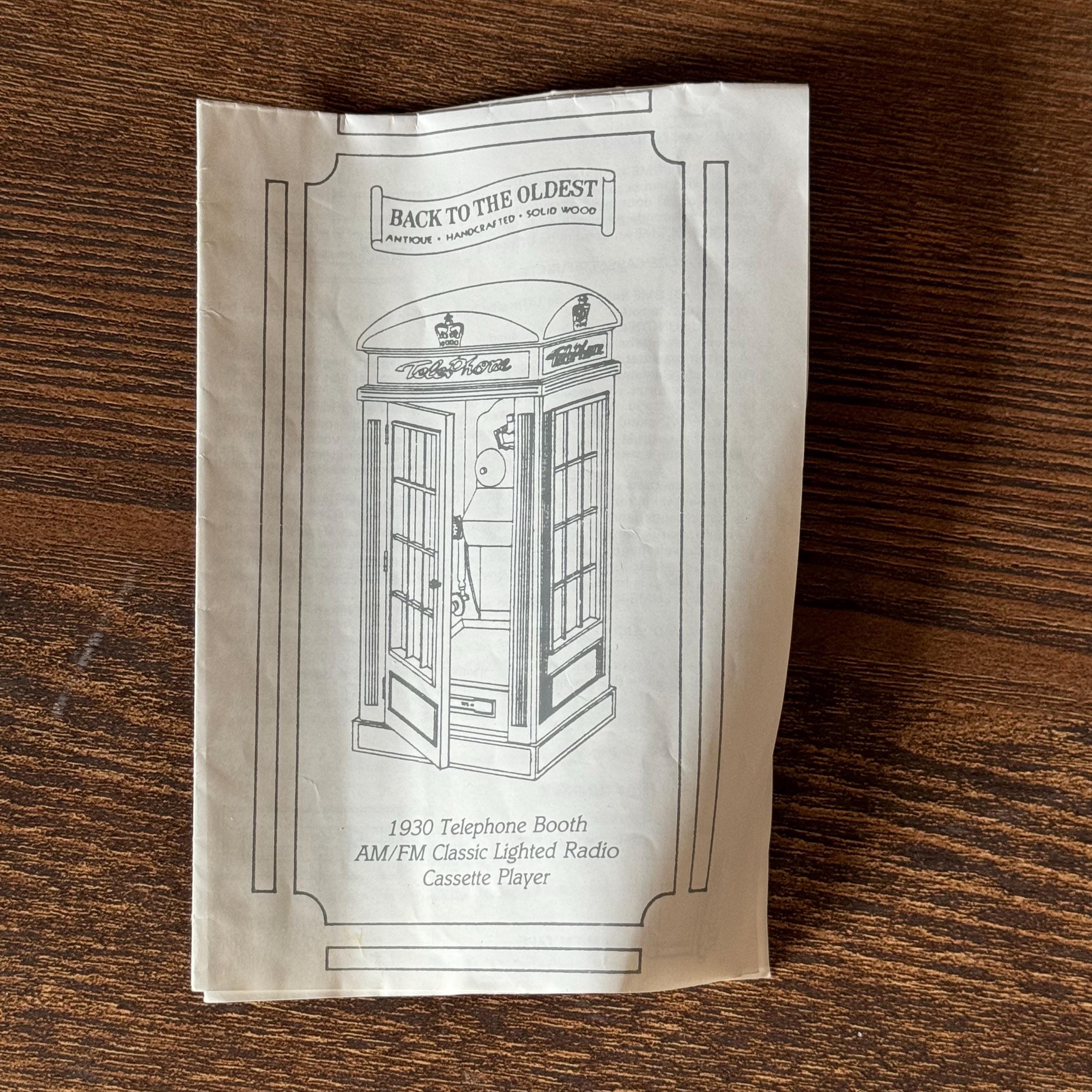 Vintage 1930s Back to the Oldies Telephone Booth AM/FM Classic Lighted ...
