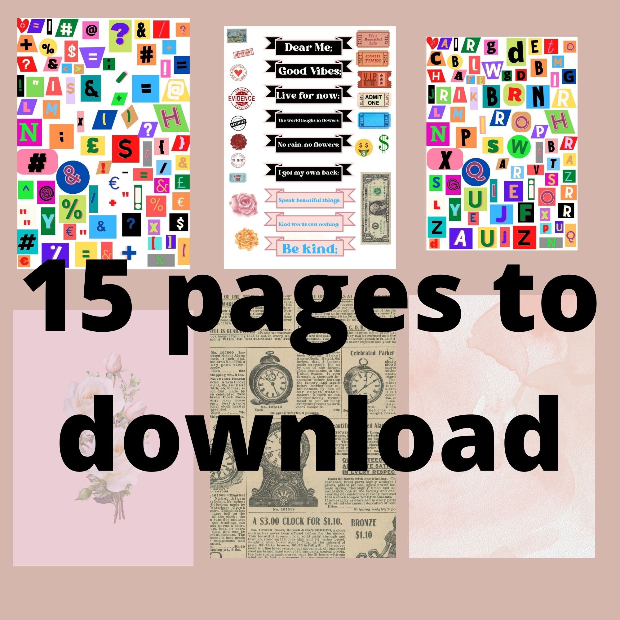 Digital Magazine Cutout Alphabet-ransom Note Letters-numbers-scrapbook ...
