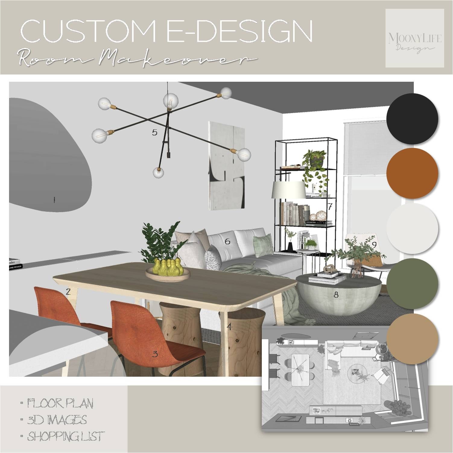 Online Interior Design Room Makeover E-design Home Decor Virtual Design ...
