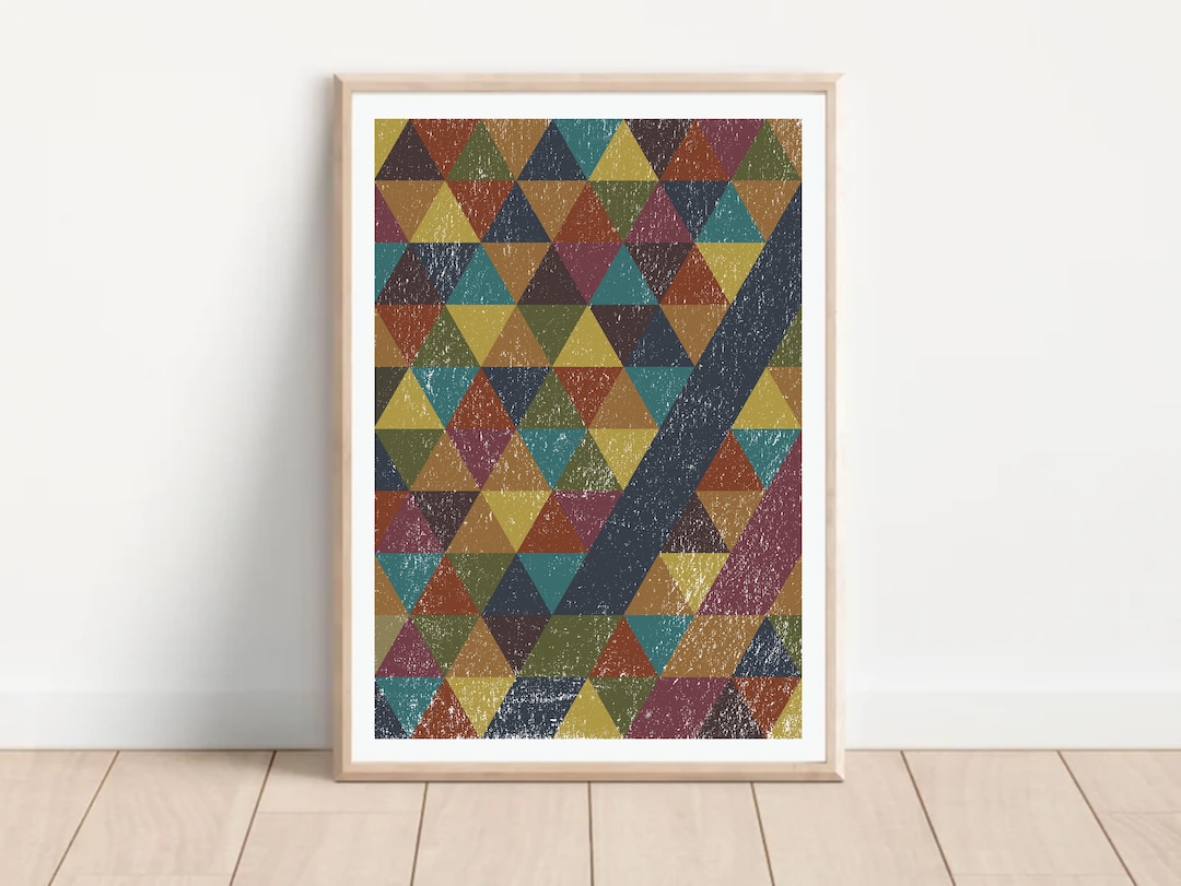 Geometric Triangle Printable, Abstract Wall Art, Colorful Poster - Etsy