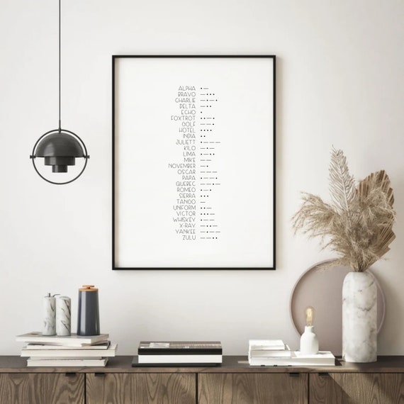 Phonetic Alphabet Printable Morse Code Wall Art Alpha Bravo - Etsy