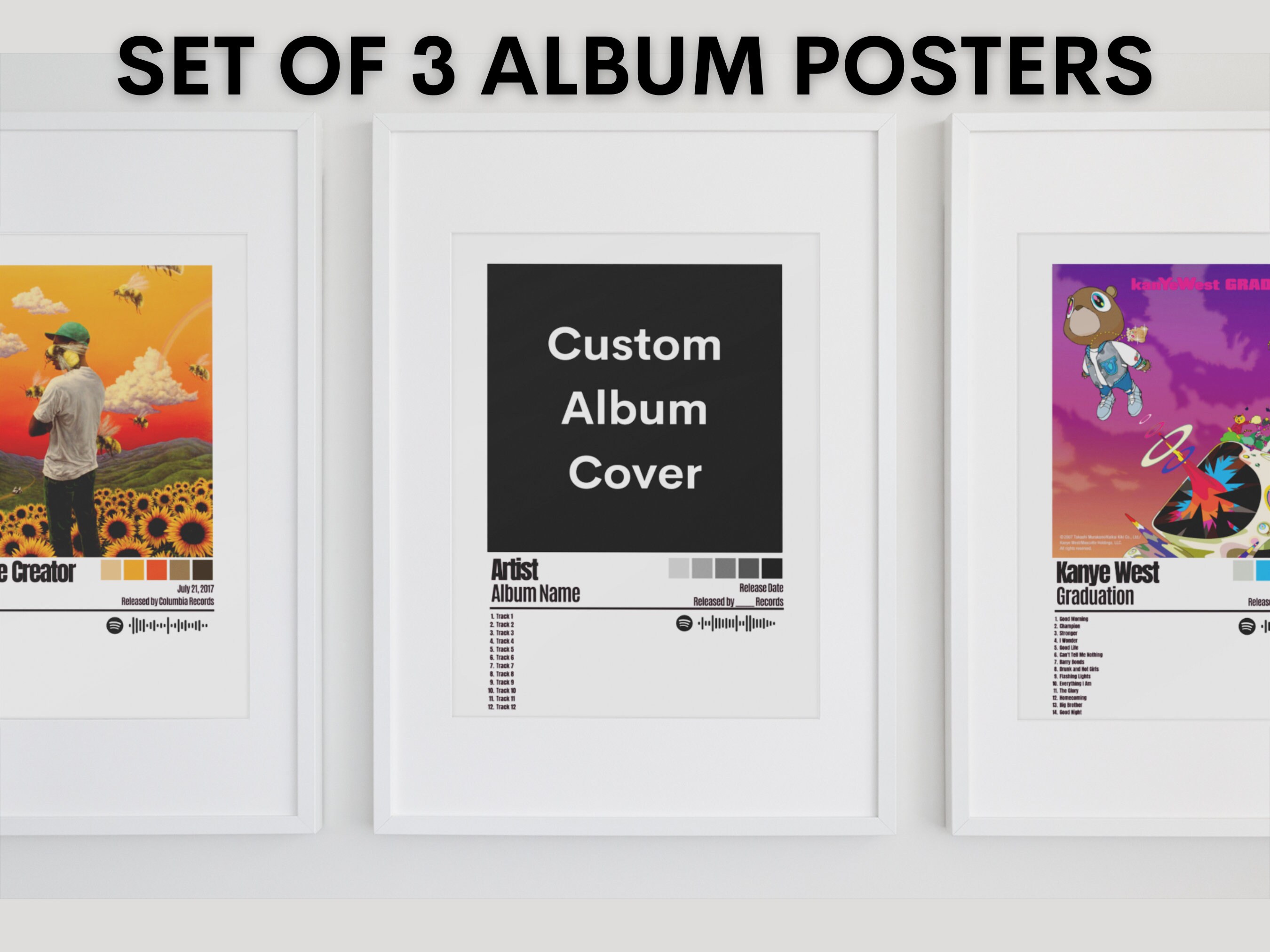 Custom Album Cover SET OF 3 | Music Poster | Album Poster | Album ...