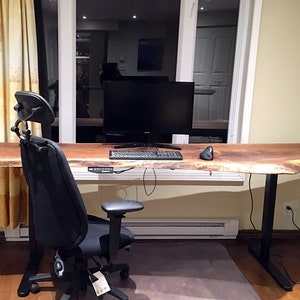 Live Edge Computer Desk, Dual Motor Sit-stand Height Adjustable. We Pay ...