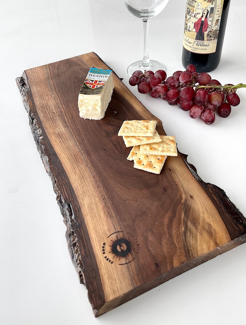 Walnut Live Edge Long Charcuterie Board Cheese Board - Etsy Canada