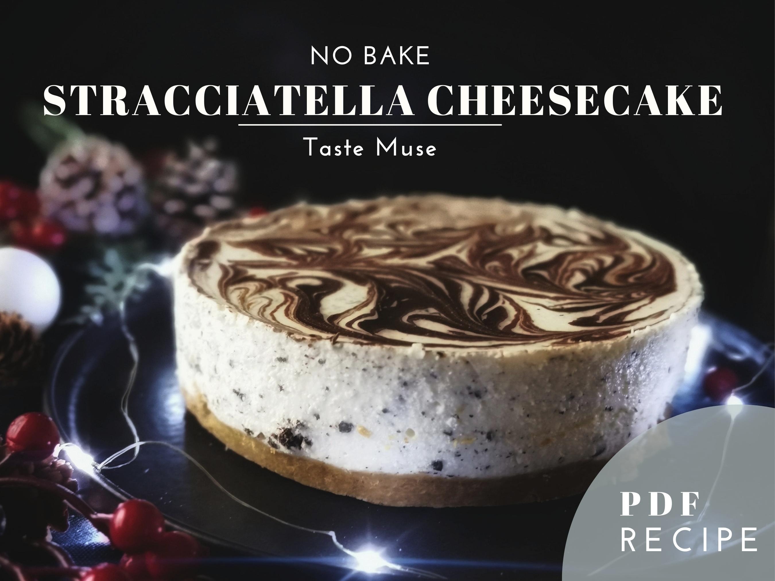 No Bake Stracciatella Cheesecake, Healthy Dessert Recipe, Pdf Recipe - Etsy
