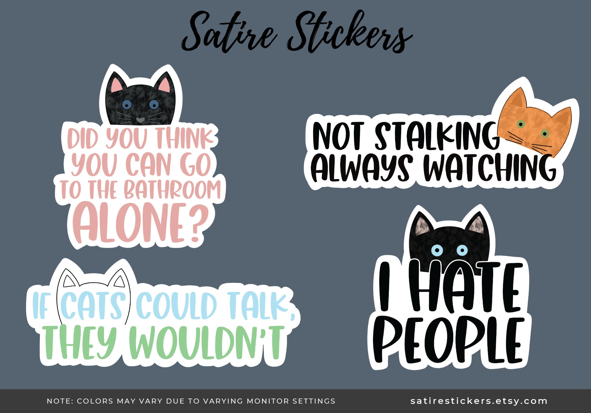 Printed Vinyl Cat Meme Stickers for the Best Cat Memes on Waterproof ...