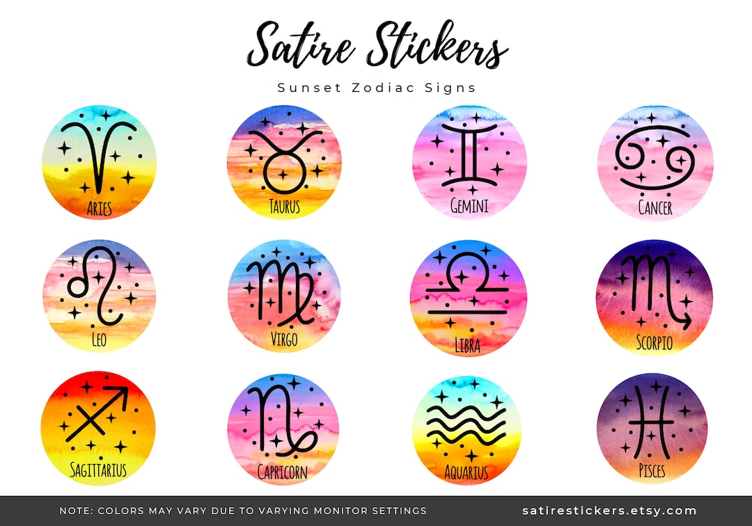 Sunset Theme Zodiac Signs - Etsy