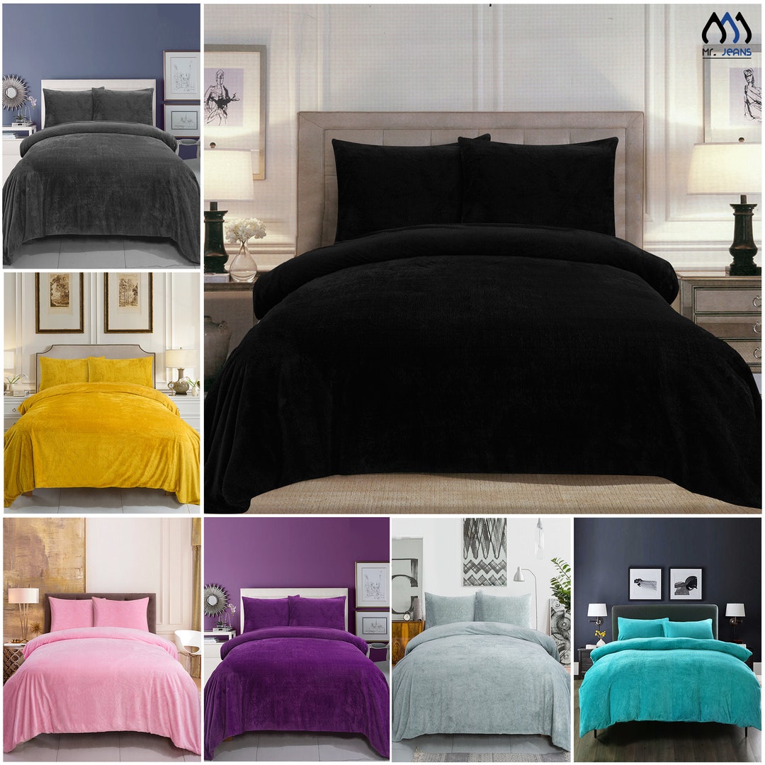 Teddy Bear Fleece Duvet Cover Set Thermal Sherpa Warm Bedding - Etsy