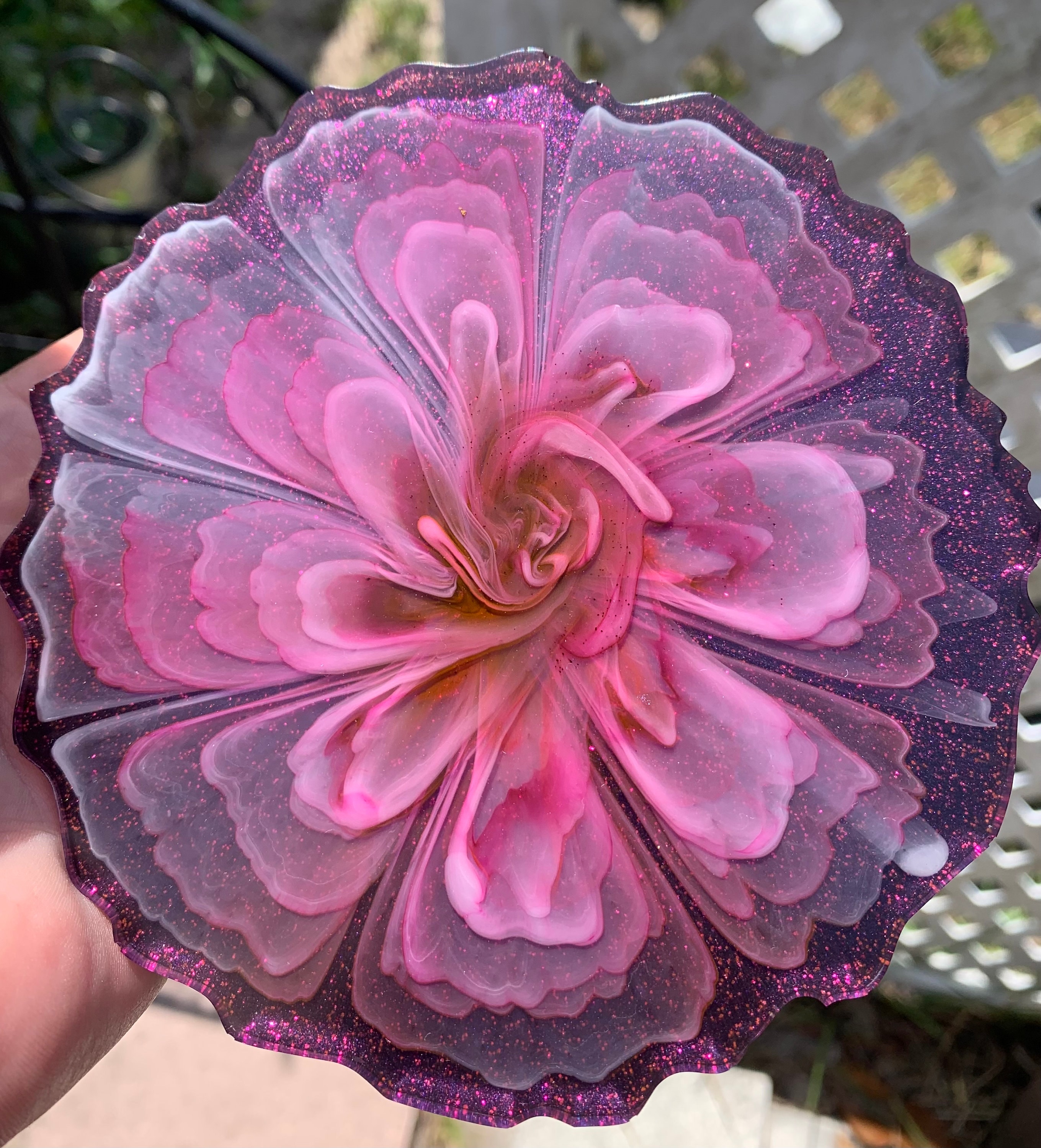 Purple Resin Coasters, Resin Bloom Coasters, Purple Floral Coasters ...