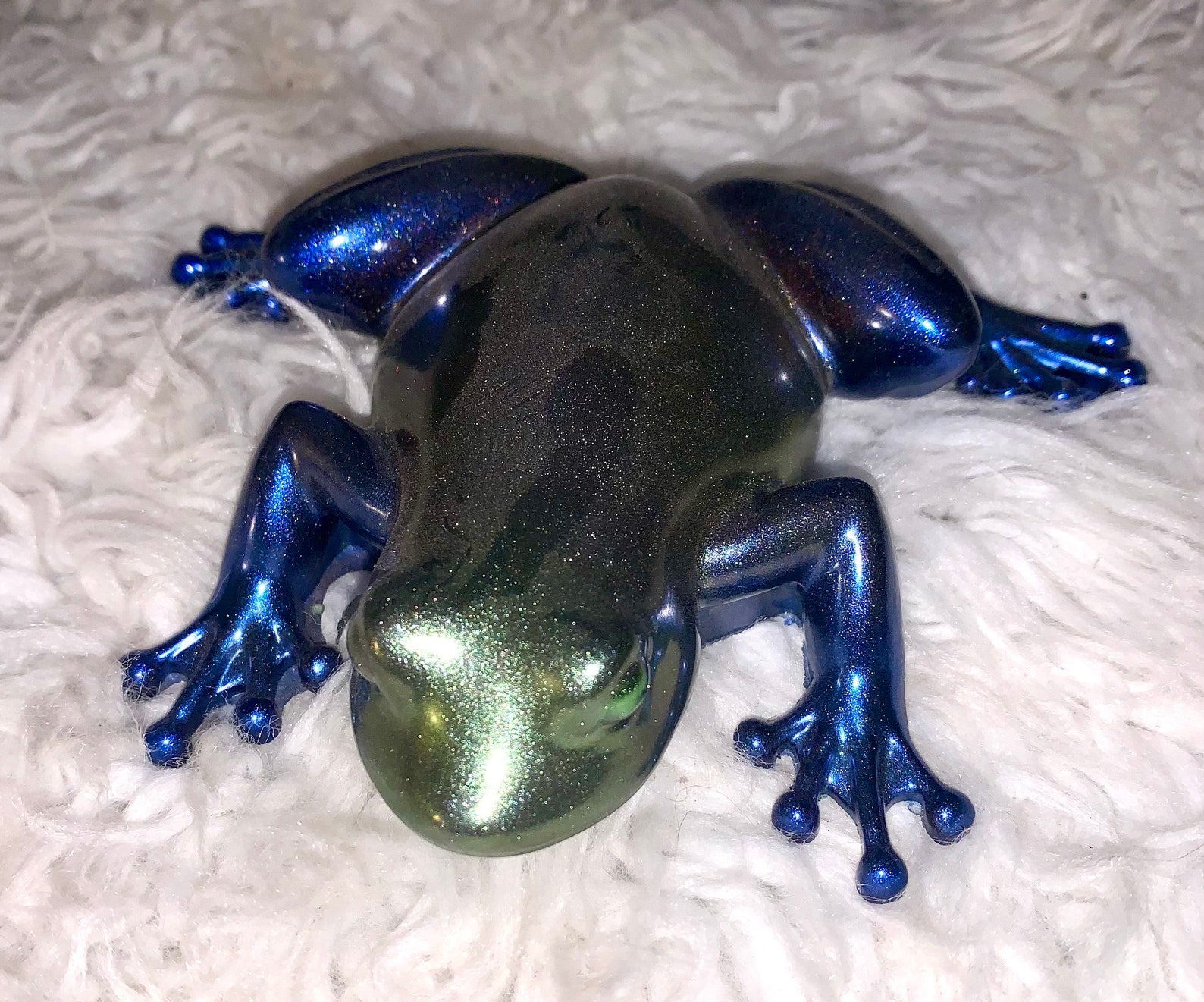 Resin Frog, Glitter Frog, Paperweight, Resin Frog, Multi Colored Frog ...