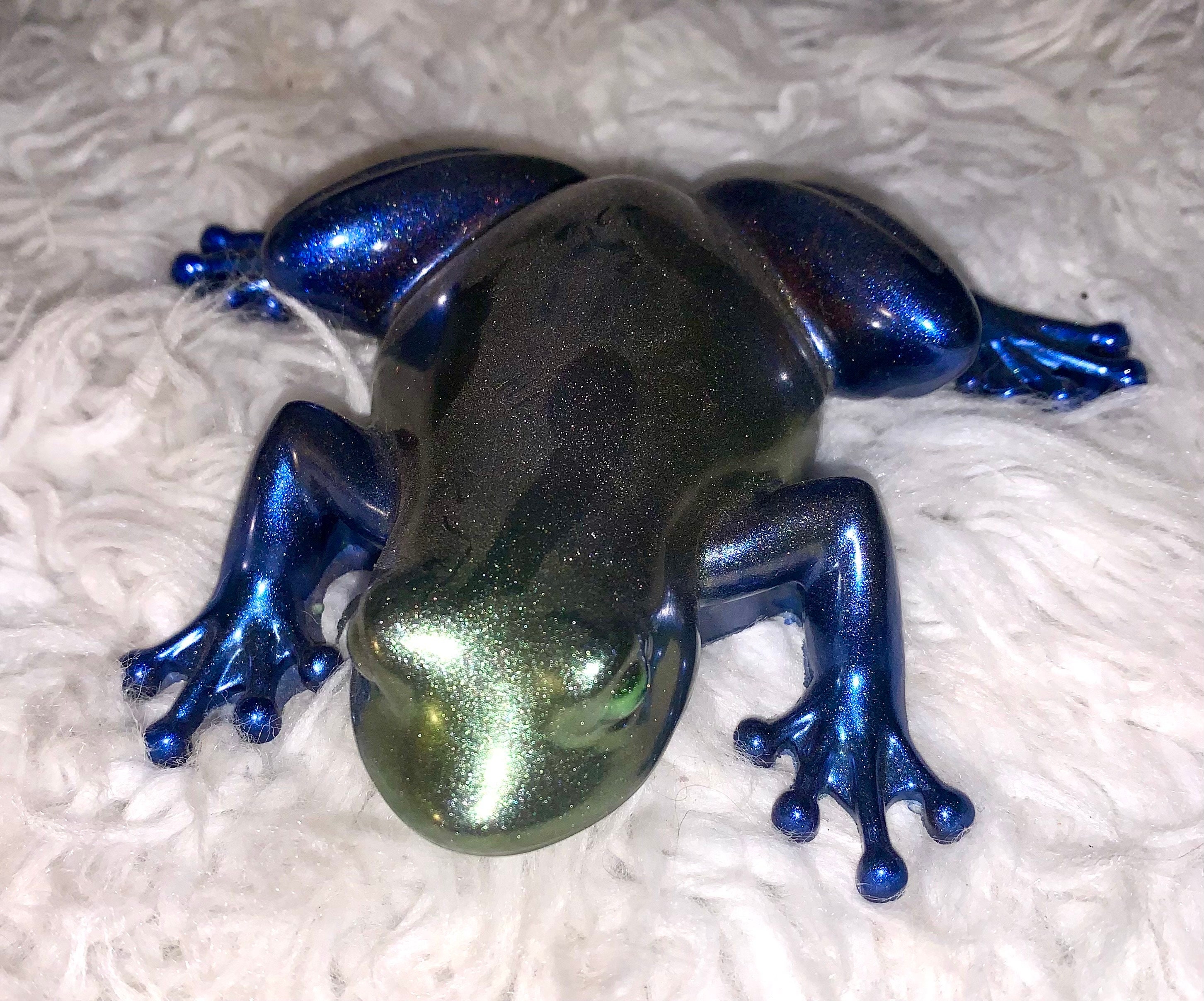 Resin Frog, Glitter Frog, Paperweight, Resin Frog, Multi Colored Frog ...