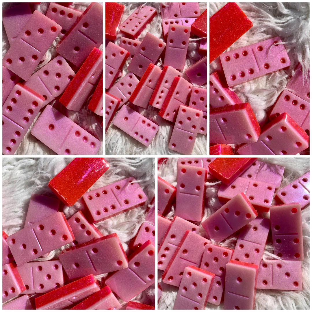 Dominoes, Family Game Night, Party Game, Pink With Fluorescent Orange ...