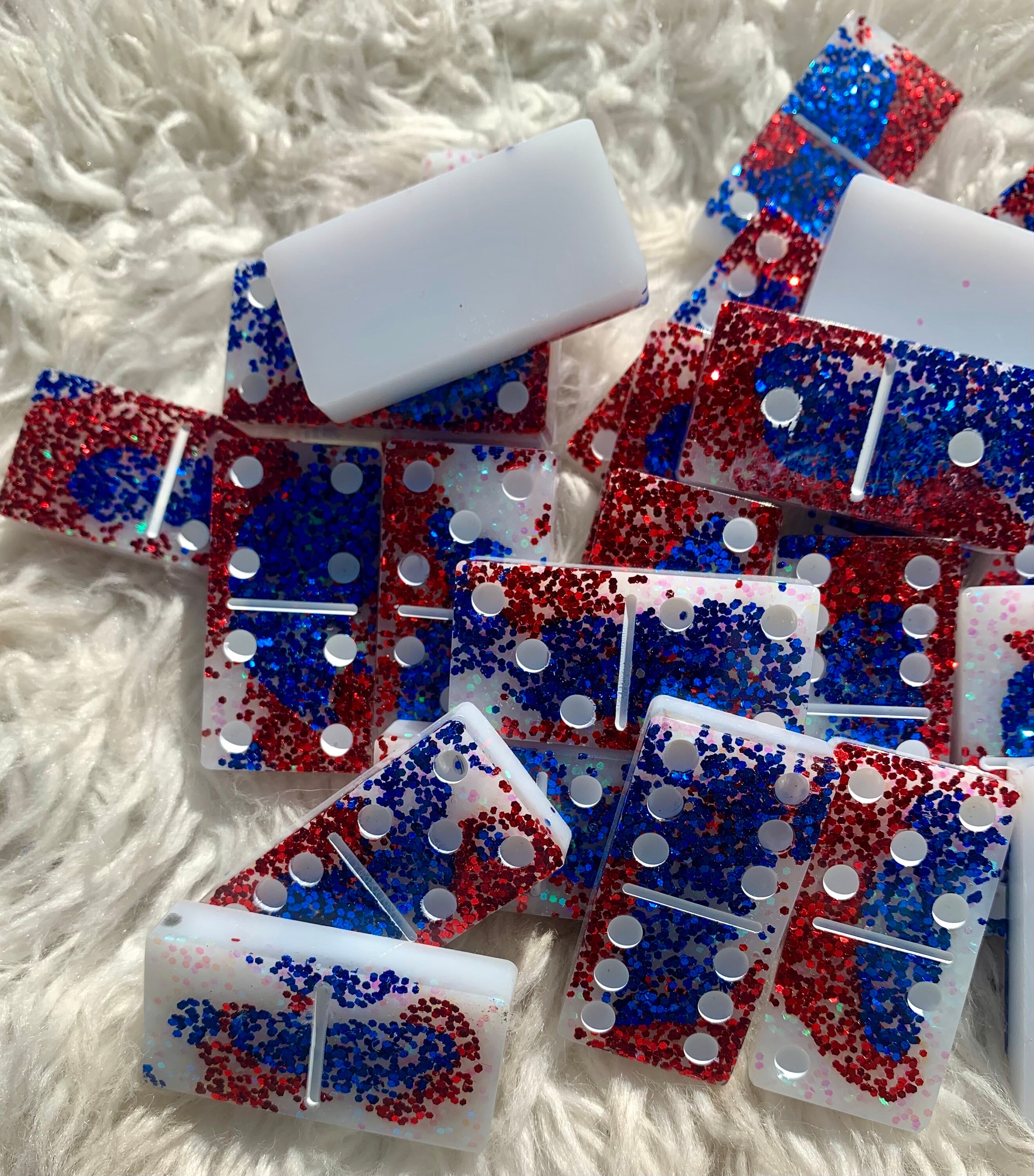 Dominoes, Family Game Night, Party Game, Red White and Blue Dominoes ...