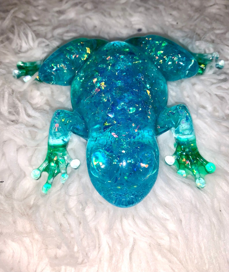 Resin Frog, Glitter Frog, Paperweight, Resin Frog, Multi Colored Frog ...