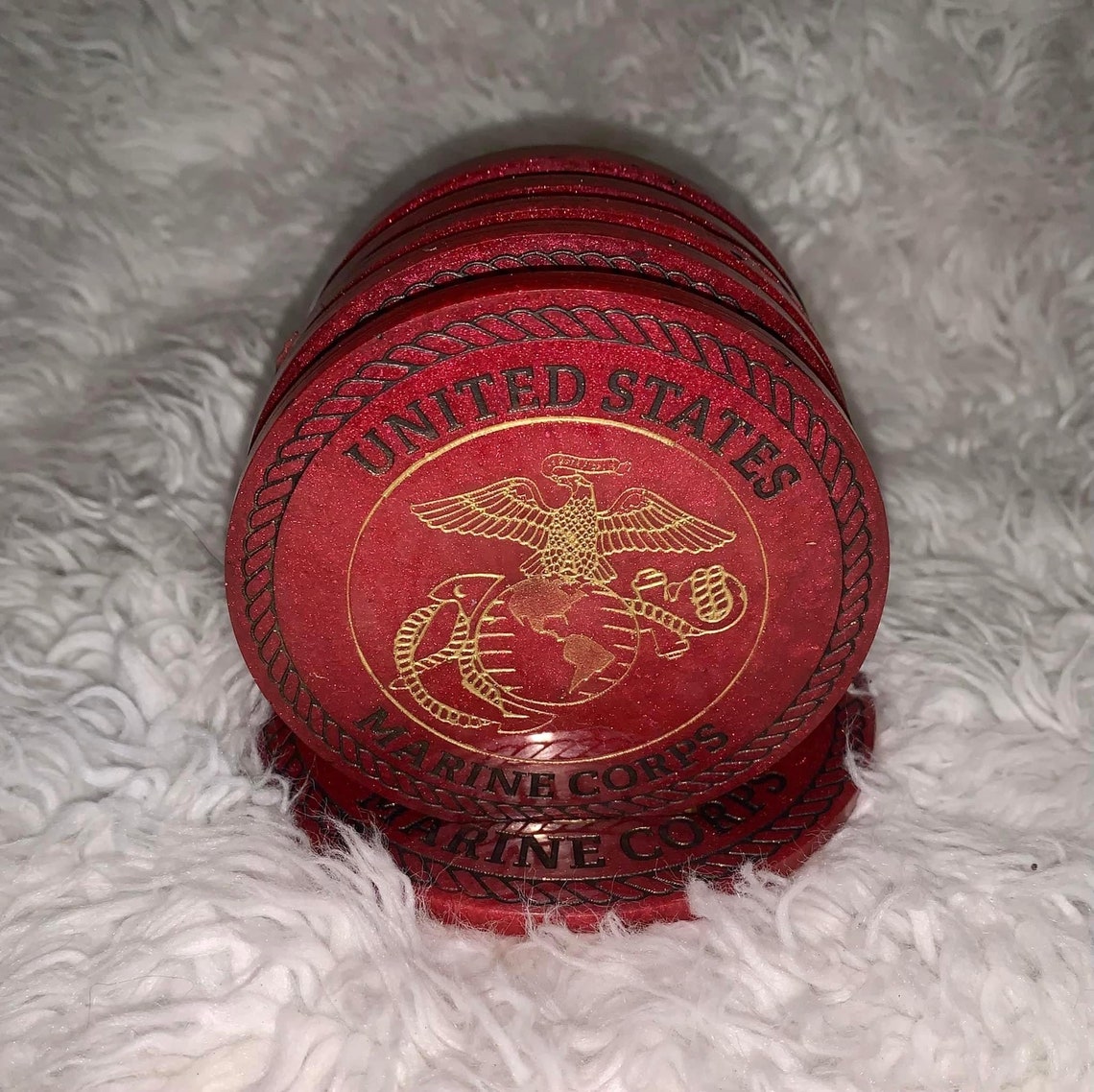 USMC Coasters, Marine Corps Coasters, Military Coasters, Military Decor ...