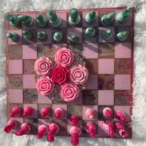 Glass Pink Chess - Etsy