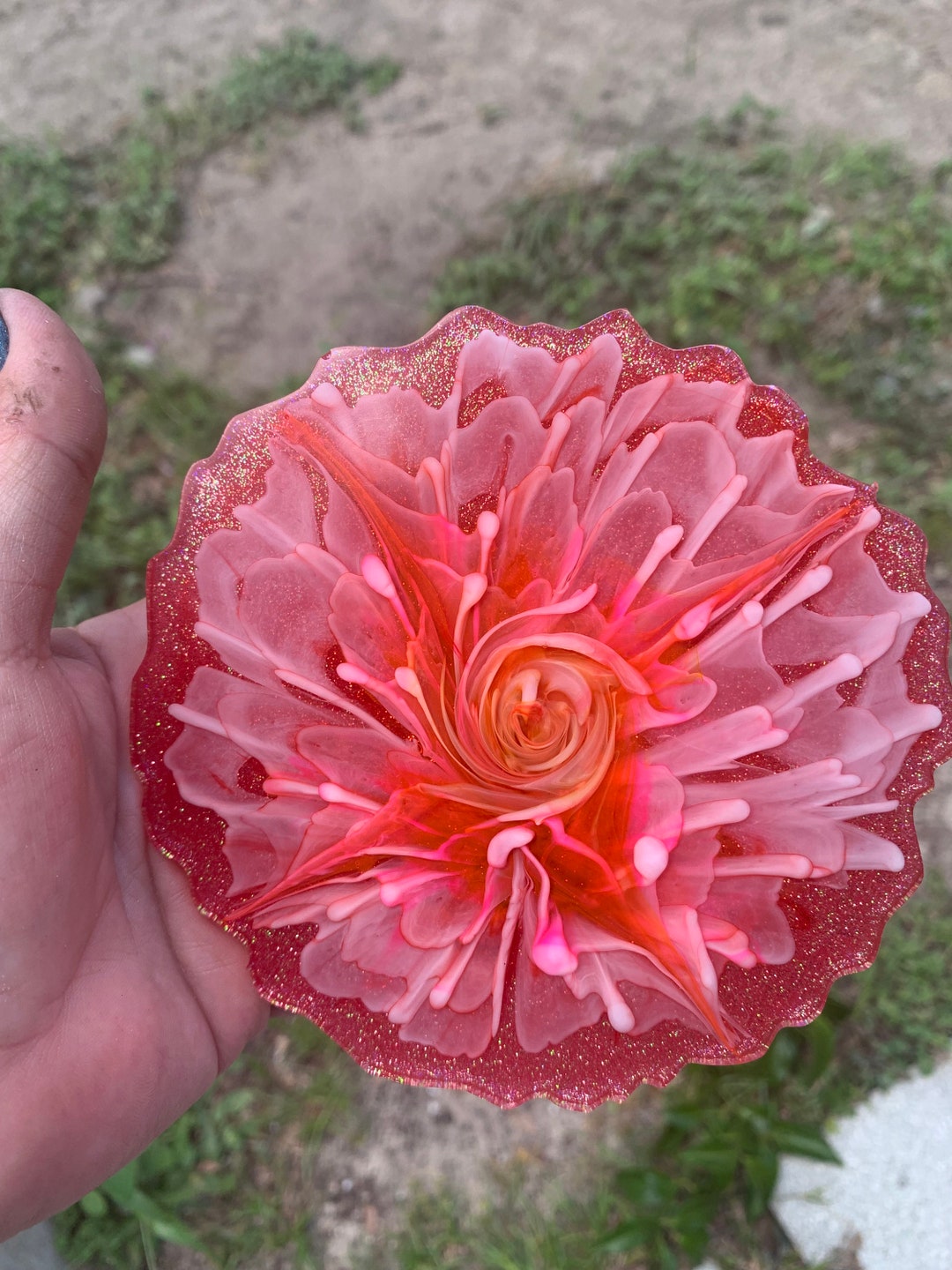 Pink Resin Coasters, Resin Bloom Coasters, Pink Floral Coasters, Gift ...