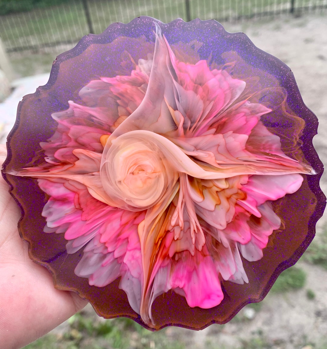 Pink Resin Coasters, Resin Bloom Coasters, Pink Floral Coasters, Gift ...