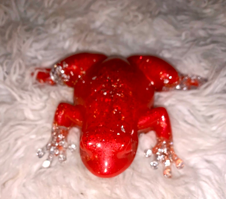 Resin Frog, Glitter Frog, Paperweight, Resin Frog, Multi Colored Frog ...