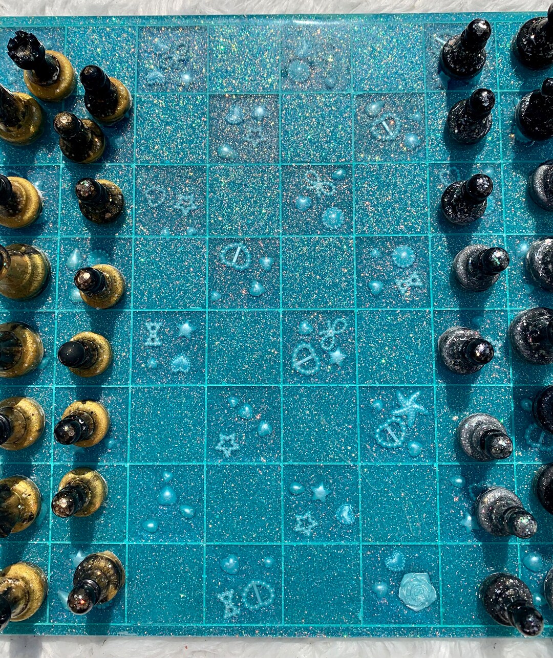 Blue Chess Set, Resin Chess Set, Strategy Game, Family Game Night ...