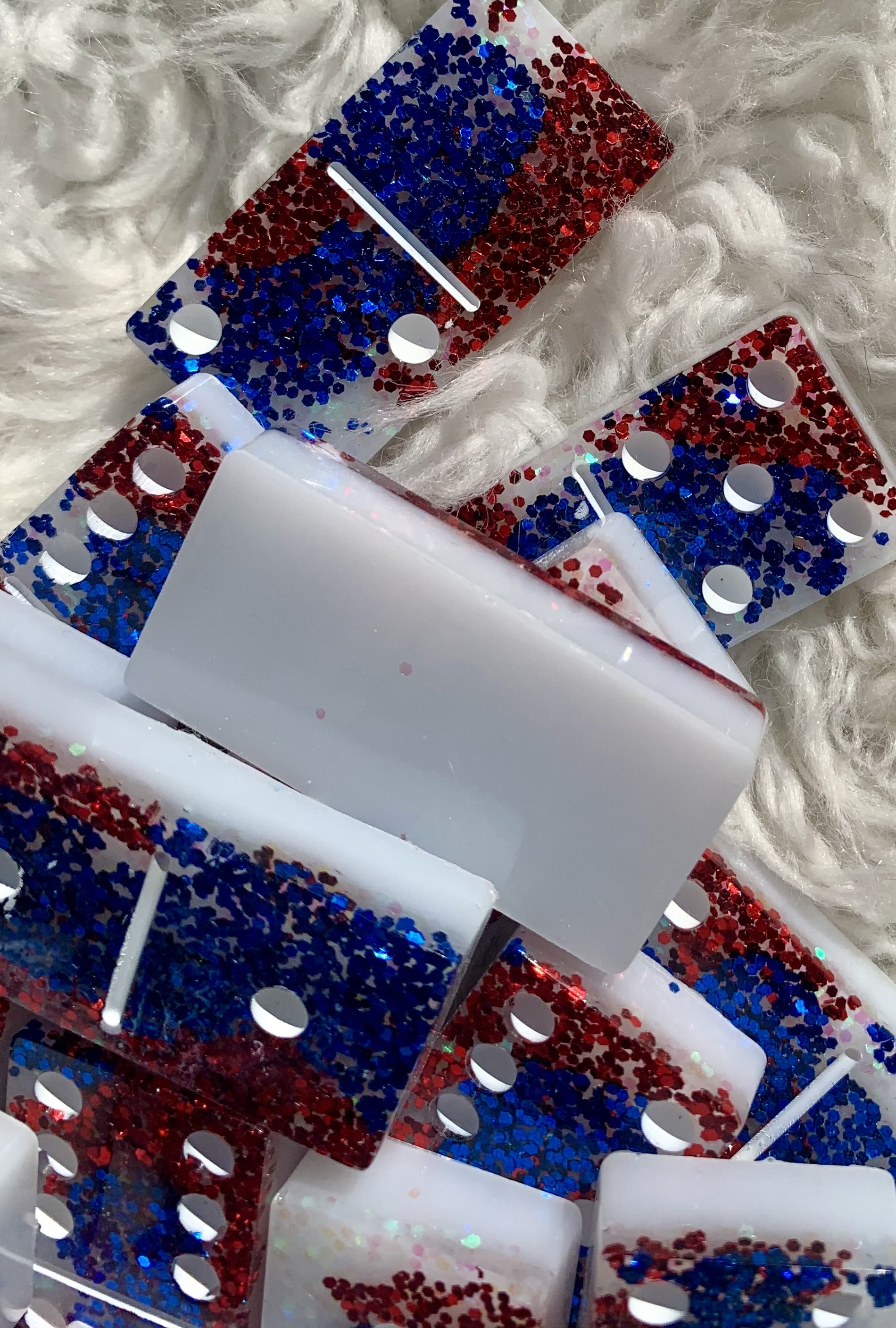 Dominoes, Family Game Night, Party Game, Red White and Blue Dominoes ...