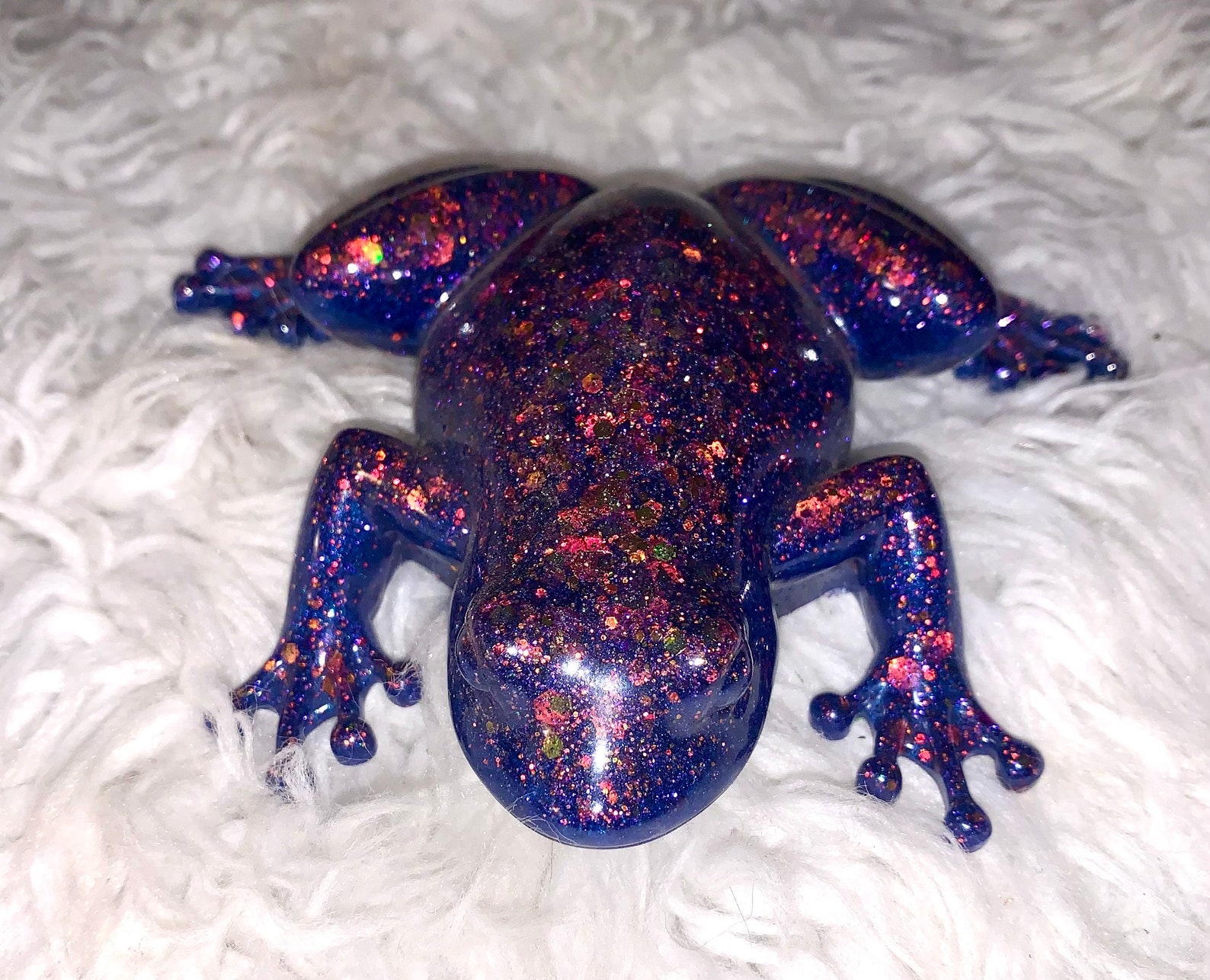 Resin Frog, Glitter Frog, Paperweight, Resin Frog, Multi Colored Frog ...