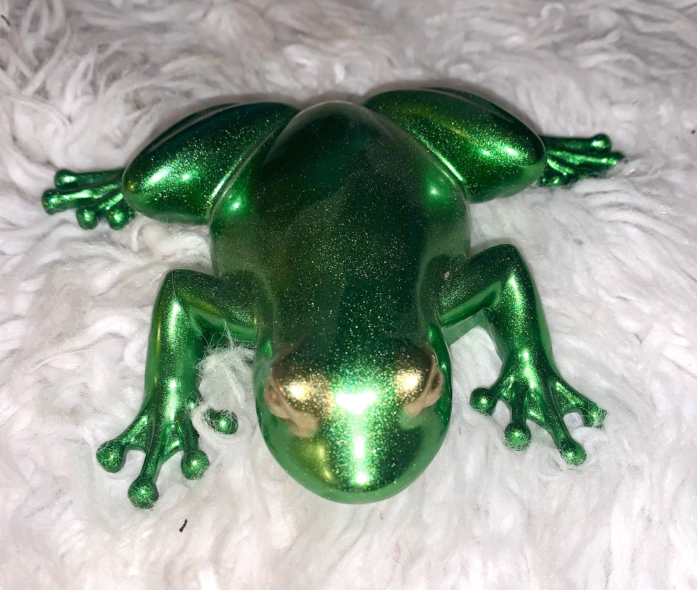 Resin Frog, Glitter Frog, Paperweight, Resin Frog, Multi Colored Frog ...