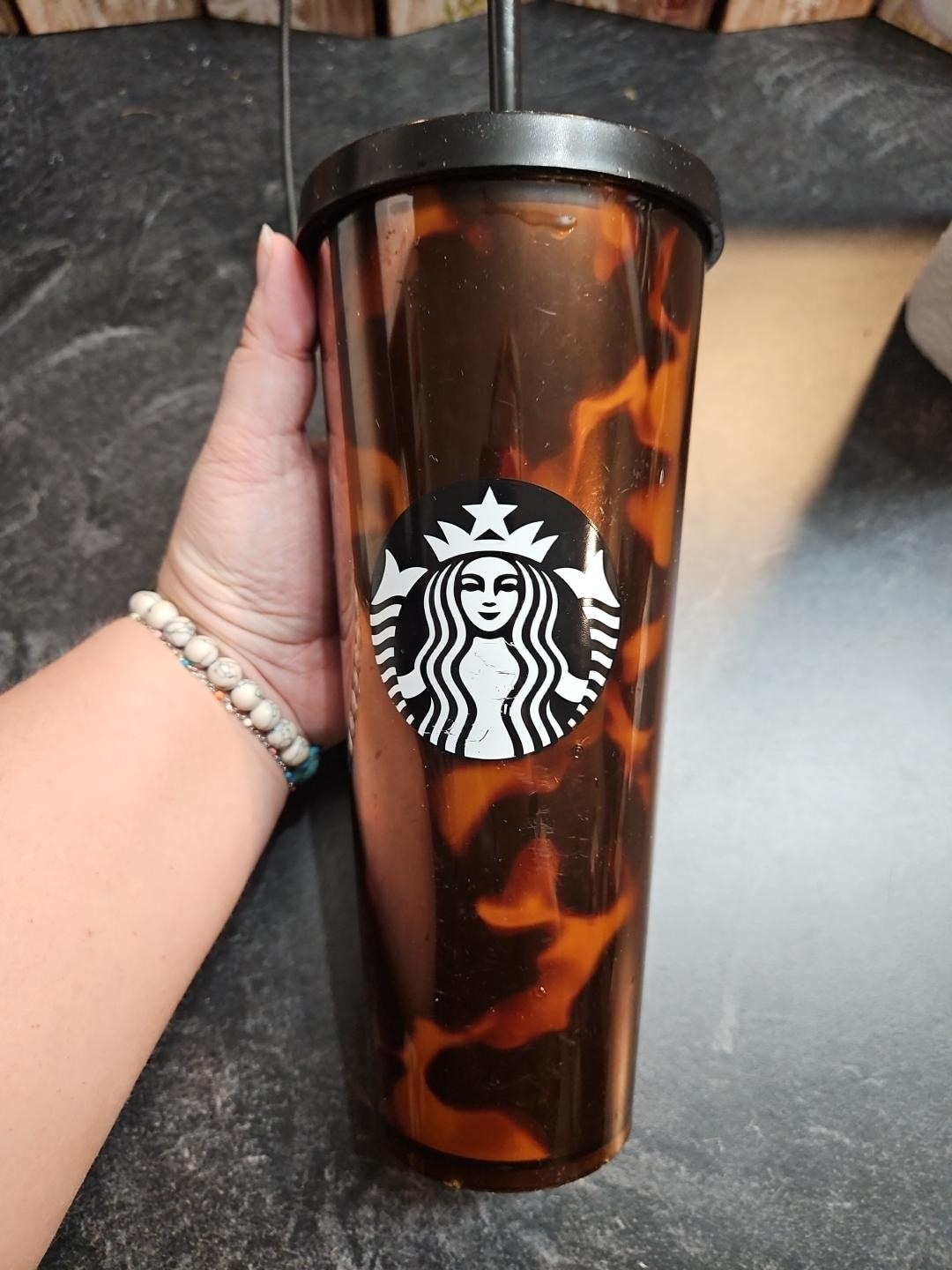 Starbucks Tortoise Shell Leopard Mocha Swirl Cold Cup Tumbler Venti ...