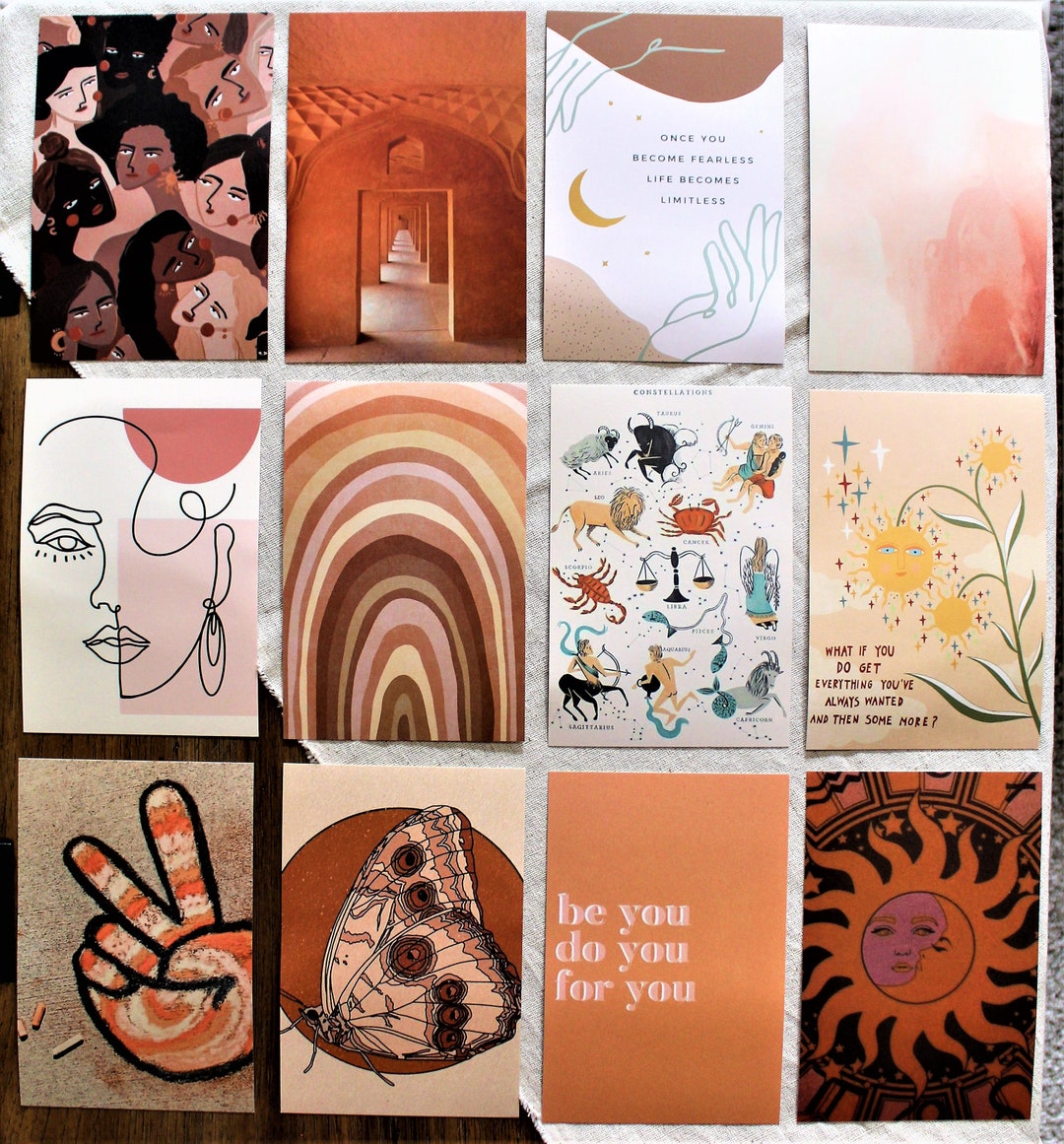 Assorted Boho Aesthetic Postcards | Set of 5 Blank Postcards | Each ...