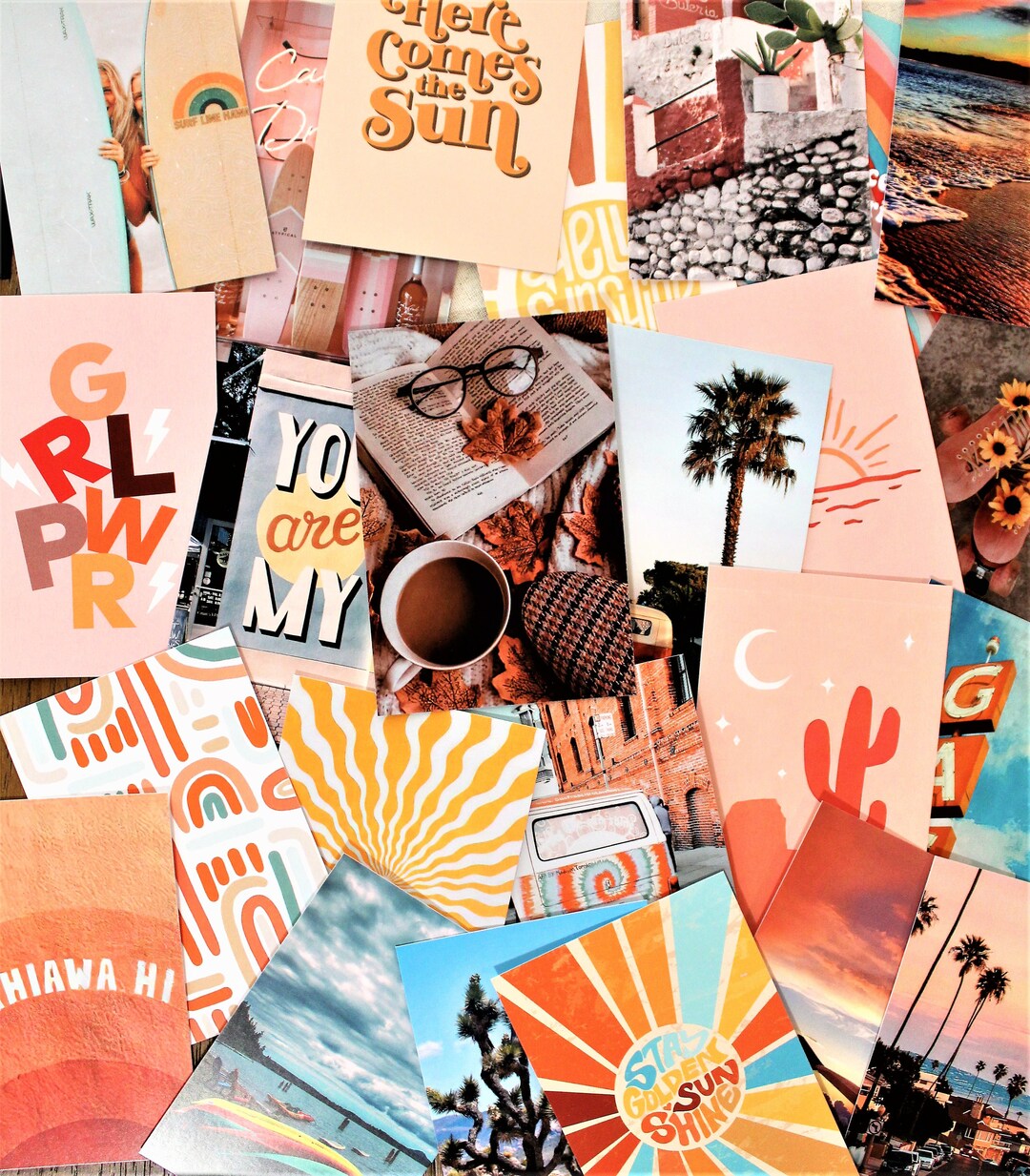 Assorted California Retro Aesthetic Postcards | Set of 5 Blank ...