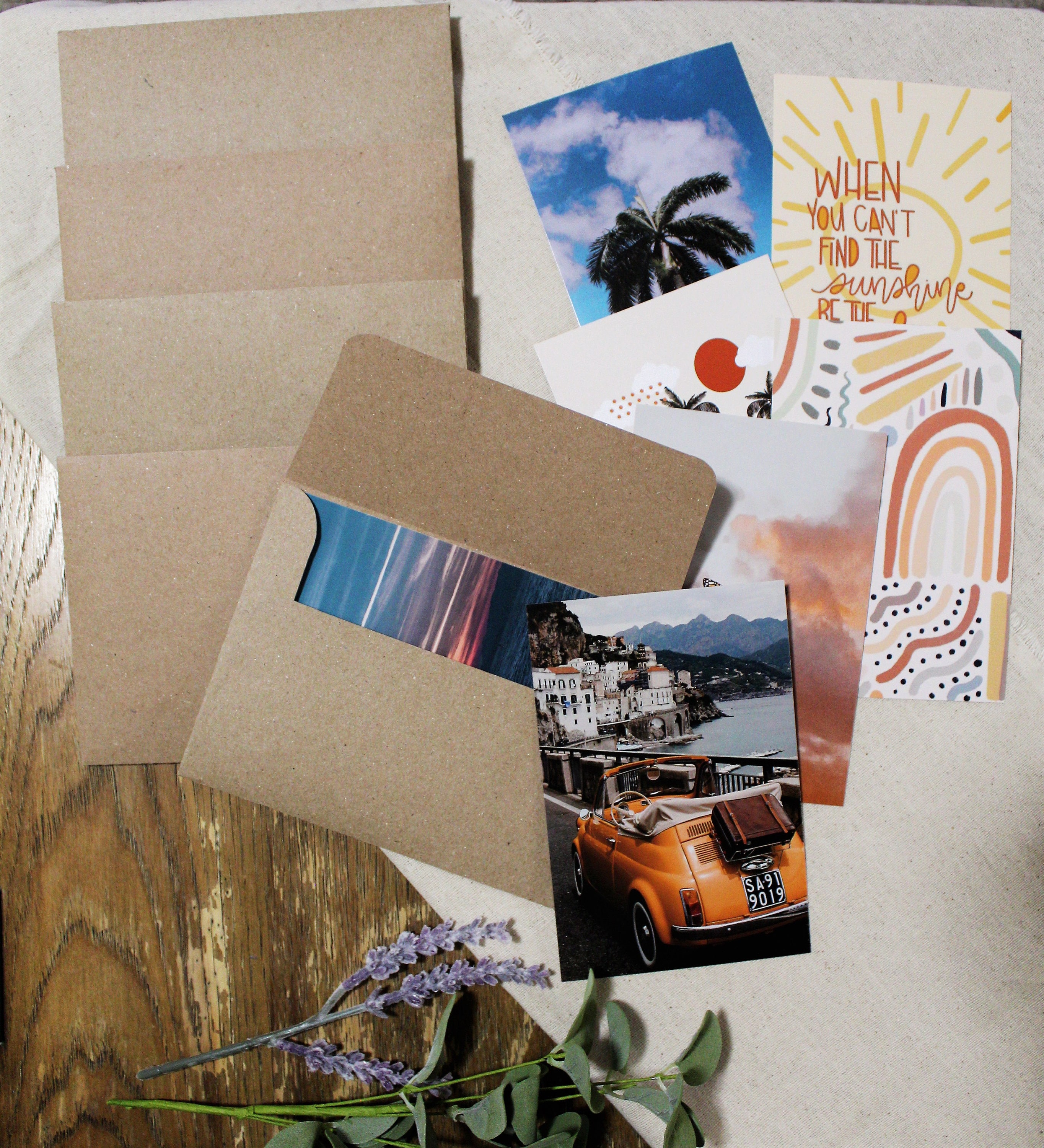 Assorted California Retro Aesthetic Postcards | Set of 5 Blank ...