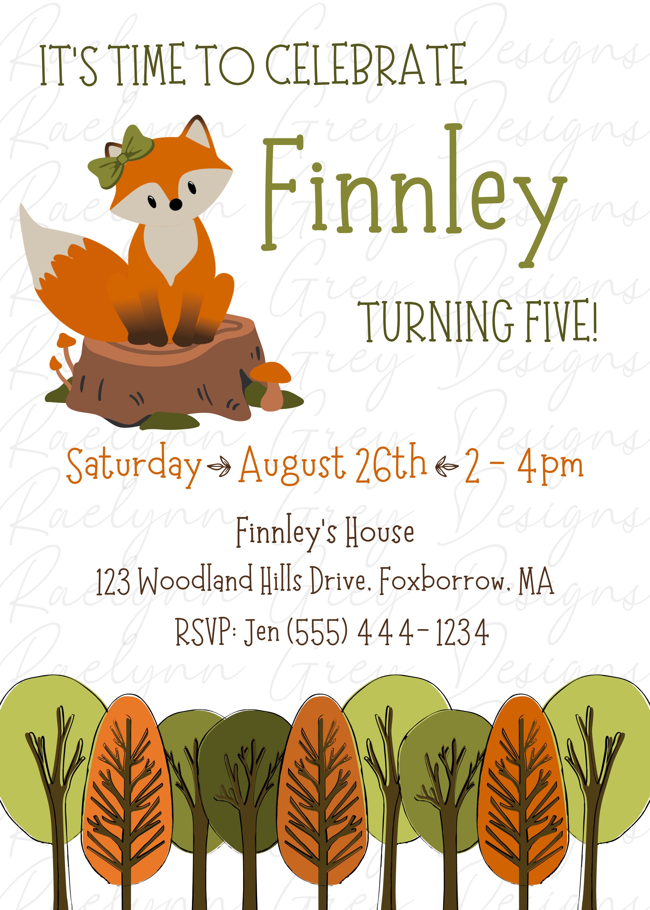 Editable Fox Birthday Party, Fox Invitation, Cute Fox Party Invitation ...