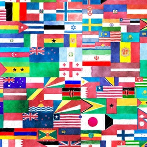 Editable Around the World, Adventurer, World Flags Invitation, Travel ...