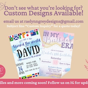 Editable Around the World, Adventurer, World Flags Invitation, Travel ...