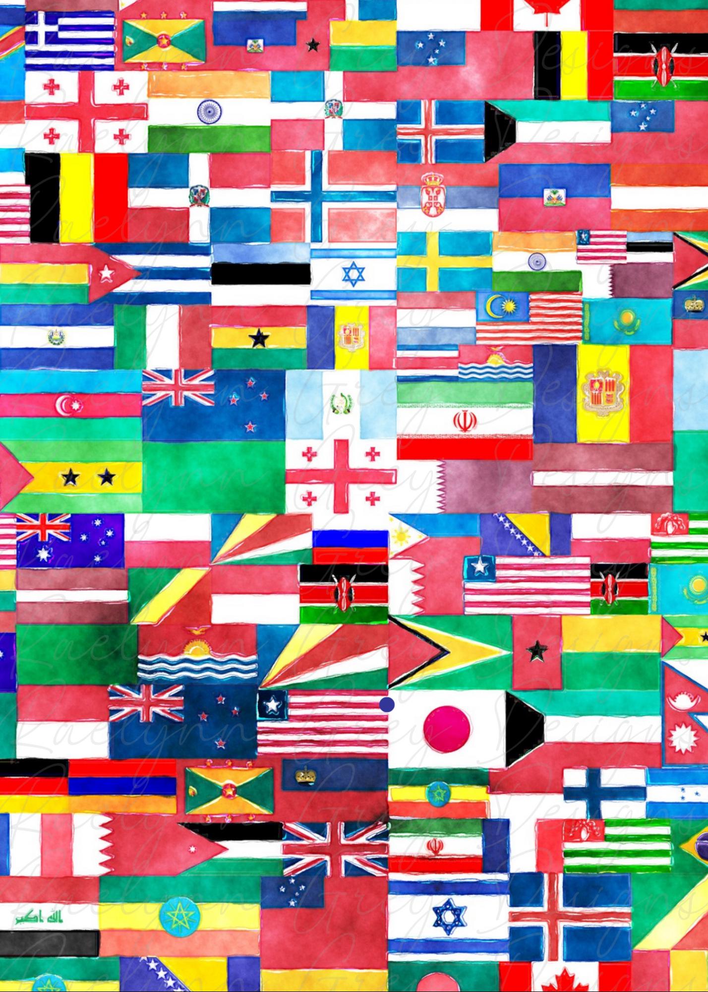 Editable Around the World, Adventurer, World Flags Invitation, Travel ...