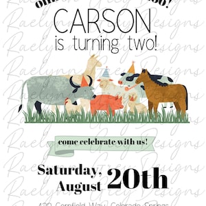 Editable Farm Animal Birthday Party, Farm Invitation, Farm Animal Party ...