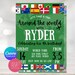 Editable Around the World, Adventurer, World Flags Invitation, Travel ...
