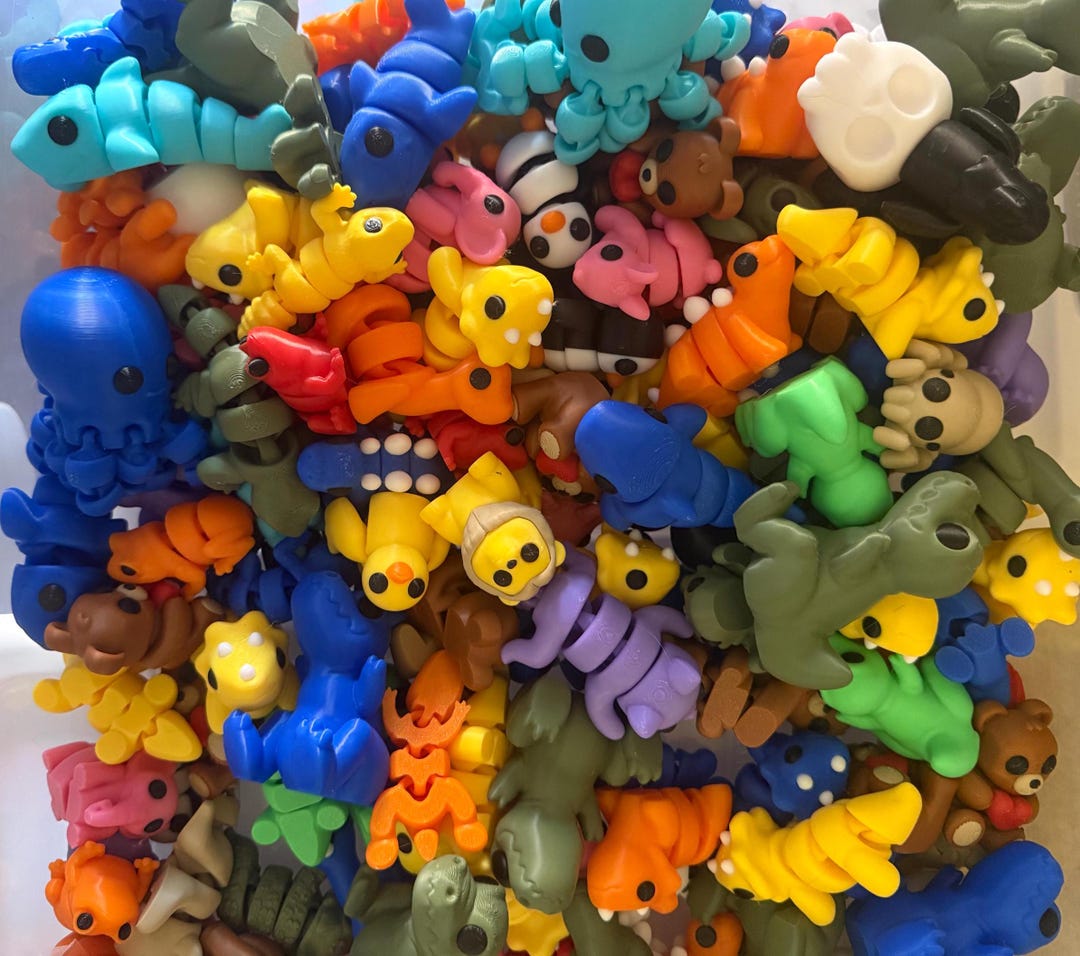 3D Printed Articulating Mini Animals: Flexi Fidget Desk Pets - Etsy