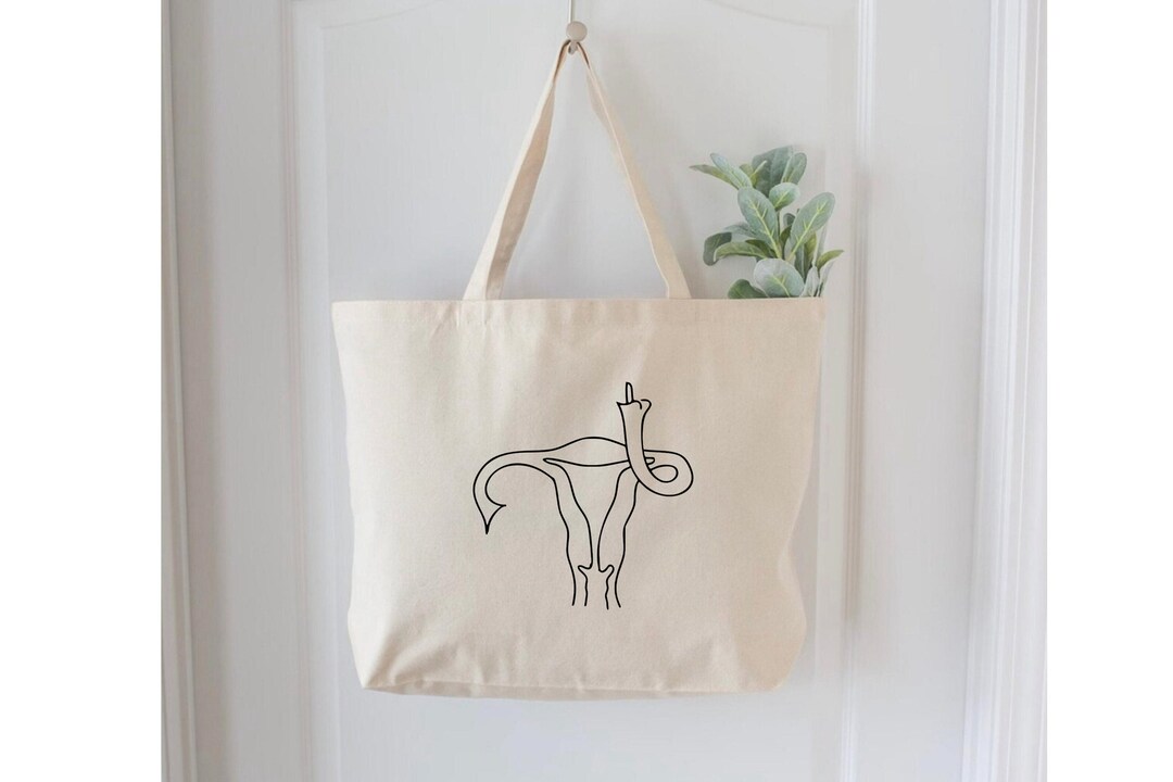 Middle Finger Uterus Tote Bag, Pro Choice, Feminist Tote Bag, Middle ...