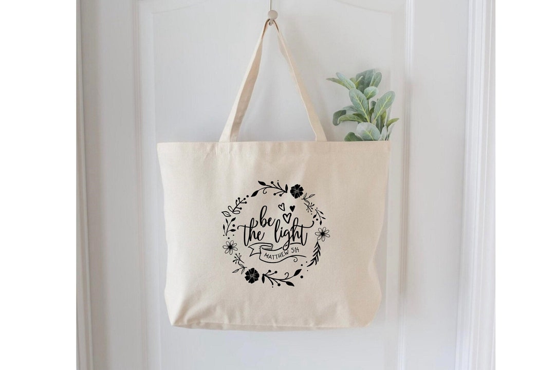 Christian Tote Bags, Be the Light Bag, Religious Bag, Church Tote Bags ...
