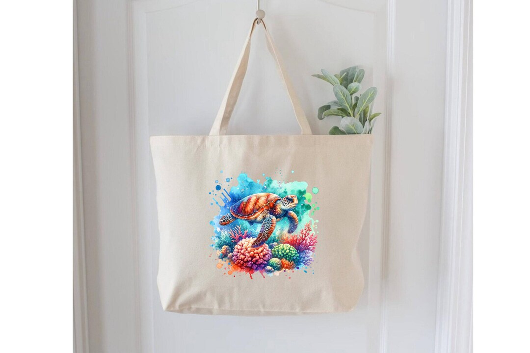 Sea Turtle Tote Bag, Beach Bag for Turtle Lovers, Sea Turtle Gift ...